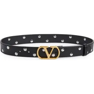 Valentino Garavani VLogo Signature Studded Belt Nero