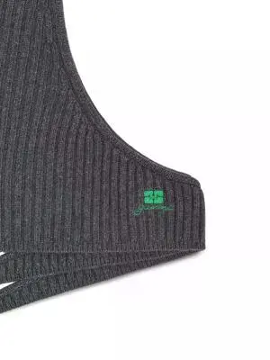 GANNI Ribbed-knit Balaclava - Grey