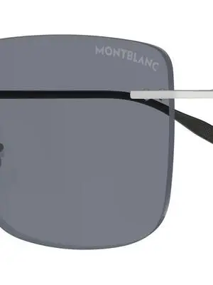 Montblanc Rectangle Rimless Sunglasses - Silver