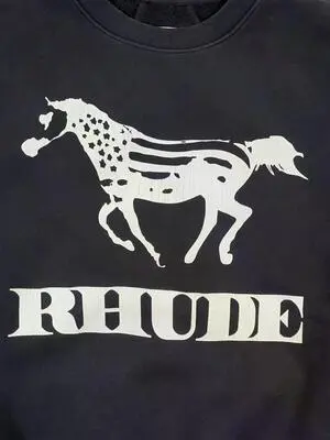 Rhude Dinero Graphic Crew-neck Sweatshirt - Black