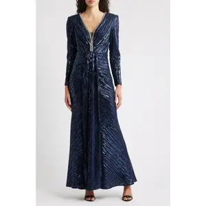 Eliza J Long Sleeve Evening Dresses