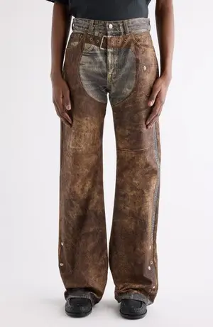 Acne Studios Regular Fit Chaps Trompe L'oeil Jeans