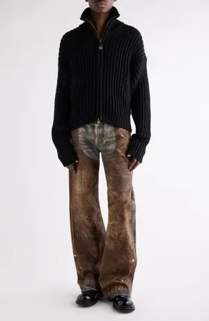 Acne Studios Regular Fit Chaps Trompe L'oeil Jeans