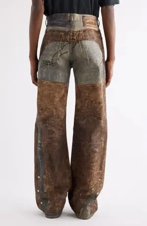 Acne Studios Regular Fit Chaps Trompe L'oeil Jeans