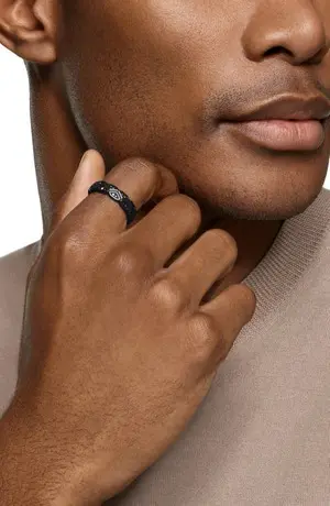 David Yurman Hex Band Fine Ring - Black Diamond