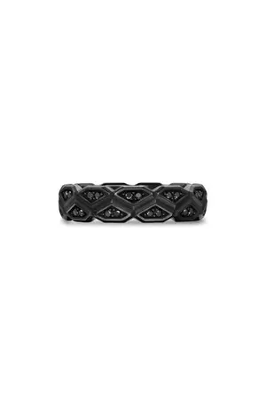 David Yurman Hex Band Fine Ring - Black Diamond