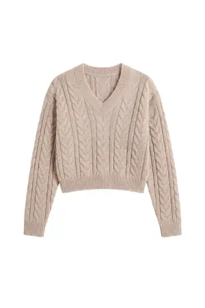 KIP Merino Cashmere Lounge Sweater - Champagne