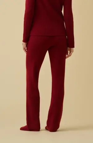 KIP Merino Cashmere Lounge Pants - Crimson