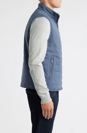 Scott Barber Reversible Quilted Vest - Denim