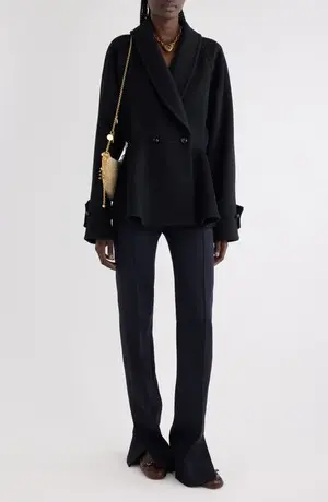 Chloé Double-breasted Wool Peplum Jacket