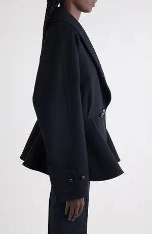 Chloé Double-breasted Wool Peplum Jacket