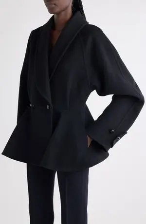 Chloé Double-breasted Wool Peplum Jacket