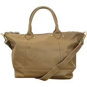 Pink Haley Ellie Handmade Leather Tote - Sand