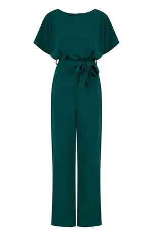 YUMI Batwing Stretch Jumpsuit - Green