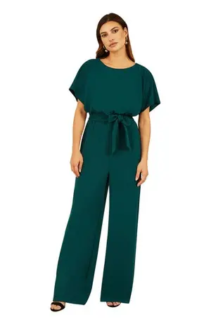 YUMI Batwing Stretch Jumpsuit - Green