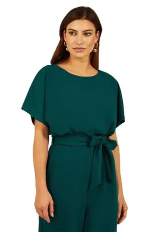 YUMI Batwing Stretch Jumpsuit - Green