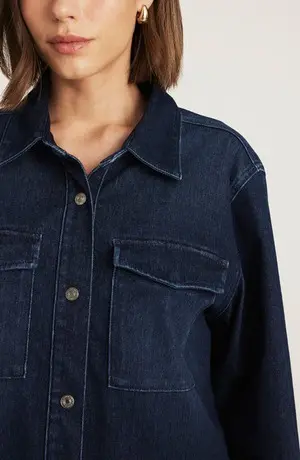 MAVI Tia Denim Shirt Jacket - Dark Blue Move