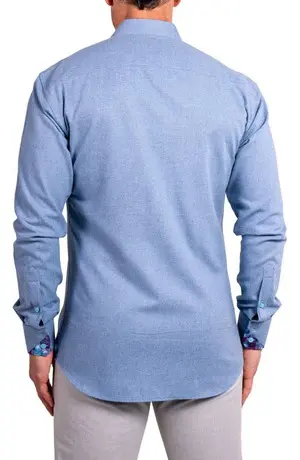 MACEOO Einstein Ascension Contemporary Fit Button-up Shirt - Blue