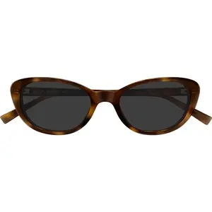 Saint Laurent 52mm Cat Eye Sunglasses - Havana