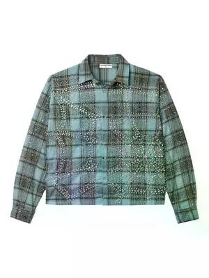 VALE FOREVER Jewelled Flannel Shirt - Blue