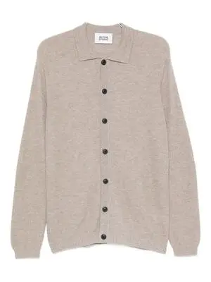 Alpha Studio Button-Up Collar Cardigan - Grey