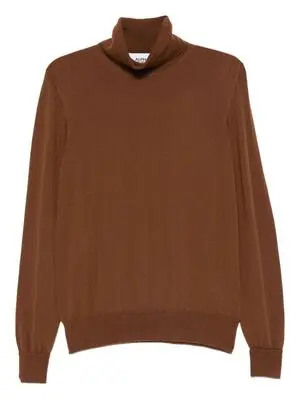 Alpha Studio Wool Turtleneck Sweater - Brown