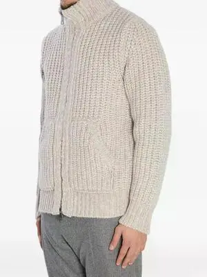 ROBERTO COLLINA Ribbed Zipped Cardigan