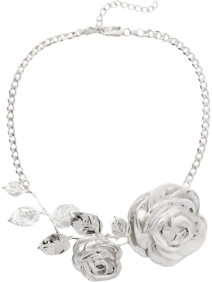 Magda Butrym Floral Statement Necklace - Silver