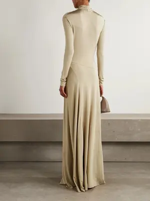 Tove Vevina Draped Pleated Jersey Maxi Dress - Green