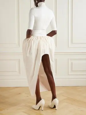 Magda Butrym Asymmetric Pleated Cotton-poplin Dress