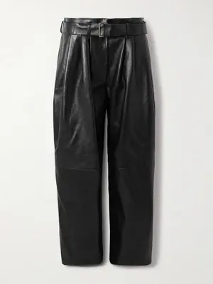 Magda Butrym Belted Leather Tapered Pants