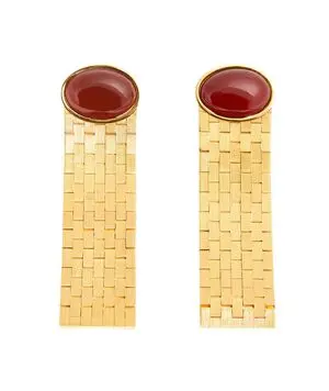 Khaite Chronos -plated Agate Earrings - Gold