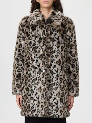 TWINSET Faux Fur Coat With Animal Print