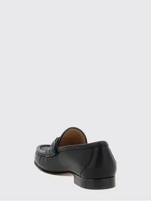 Valentino Garavani Leather Loafers With Gold Tone Detail - Black