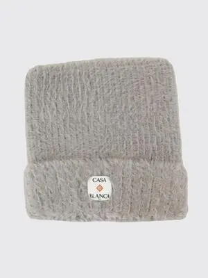 Casablanca Ribbed Beanie Hat - Grey