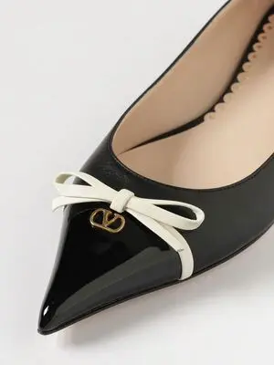 Valentino Garavani Ballet Flats In Smooth And Patent Calfskin - Black