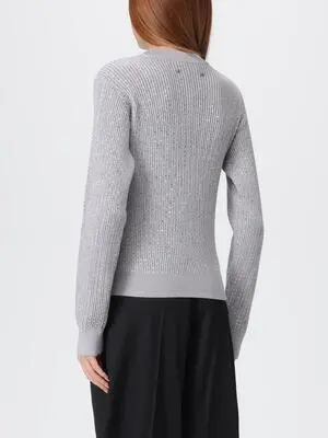 GOLDEN GOOSE Ribbed Embellished Sweater - Grey