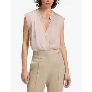 BOSS V-neck Stretch-silk Blouse