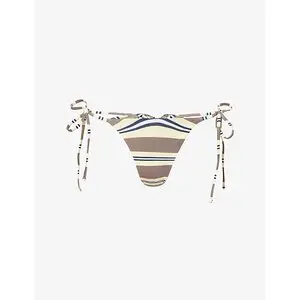 RU & ROCKA Stripe-print Bikini Bottom