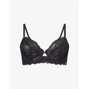 Calvin Klein Sensual Stretch Lace Underwired Bra - Black