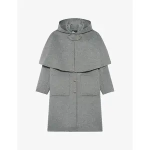 The Kooples Wool-blend Caped Hooded Coat