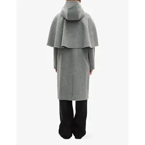 The Kooples Wool-blend Caped Hooded Coat