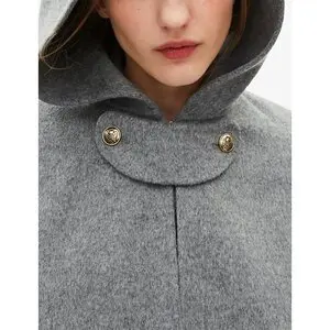 The Kooples Wool-blend Caped Hooded Coat