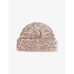 GANNI Print Wool Blend Beanie - Leopard