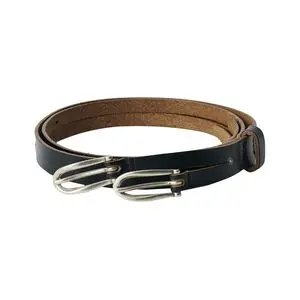 Our Legacy Twin Tongue Leather Belt - Black