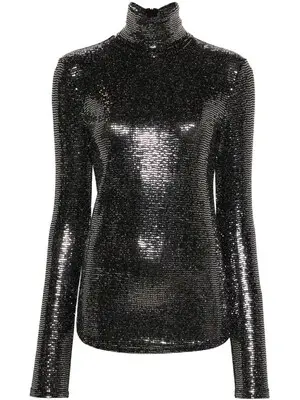 Isabel Marant Joyela Shiny High-neck Top