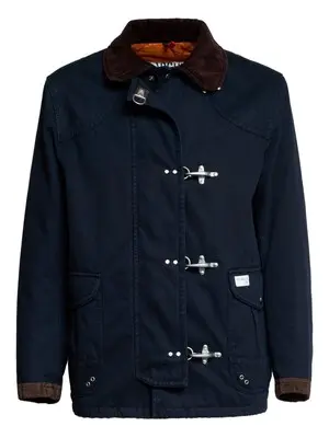 FAY Short Coat With Hook Fastening - Blue