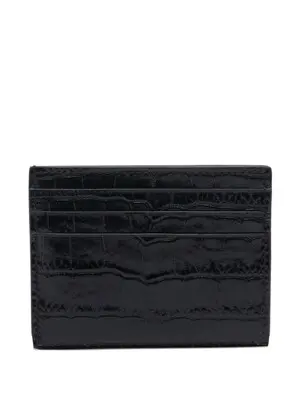 TOM FORD Shiny Crocodile-print Leather Card Holder - Black