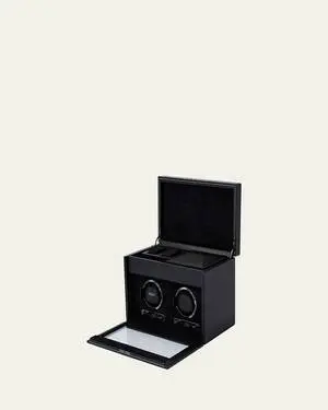 Wolf British Racing Double Watch Winder With Storage