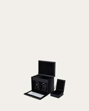 Wolf British Racing Double Watch Winder With Storage